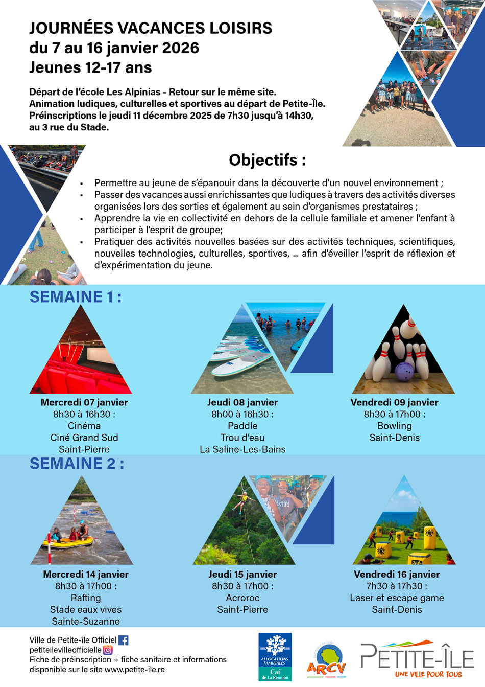 Programme journées vacances loisirs-janvier 2026 - Ville de Petite-Île